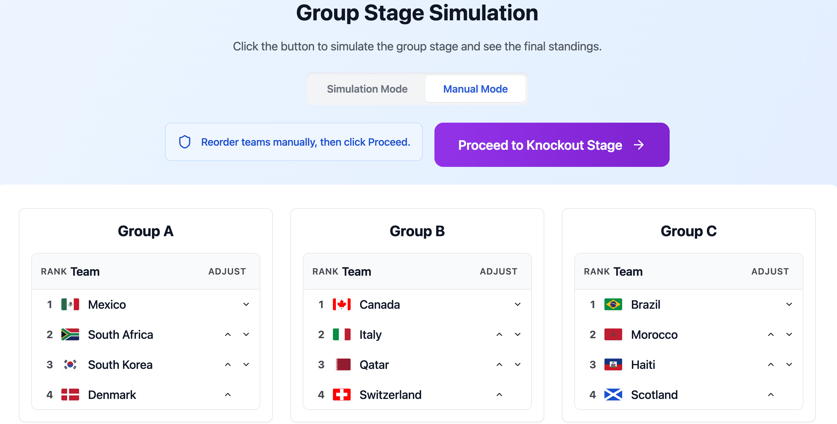 Introducing Manual Mode for the 2026 World Cup Simulator - Maplegardens